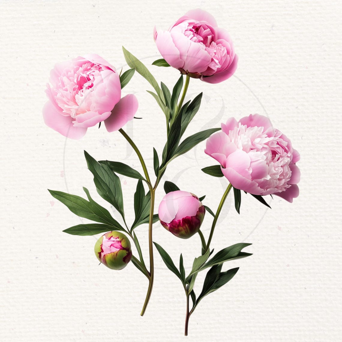 Pink Peonies Clipart Set – 16 Floral Pngs (digital Download) - Etsy