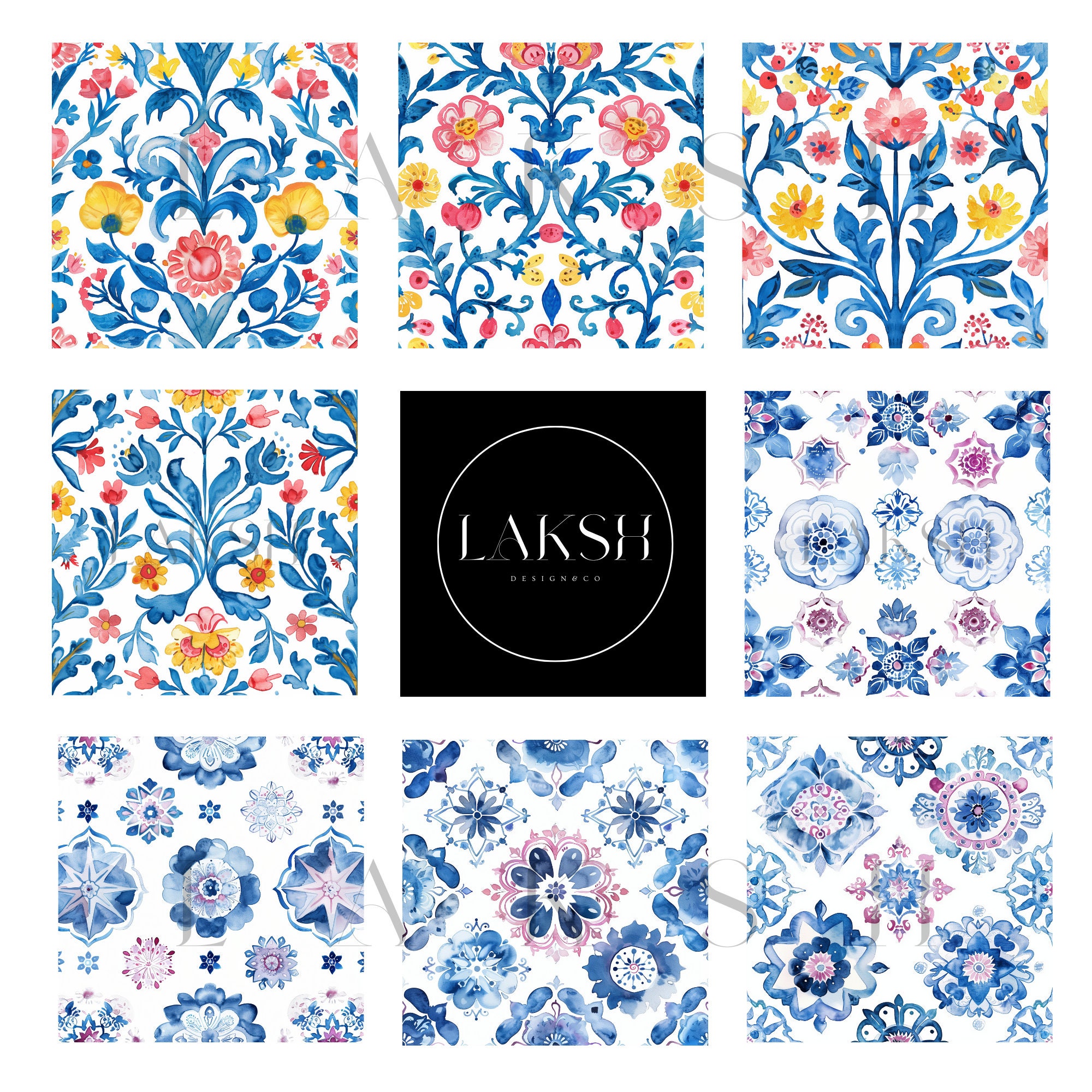 44 Digital Paper Amalfi | Amalfi Seamless Pattern | Amalfi Theme ...