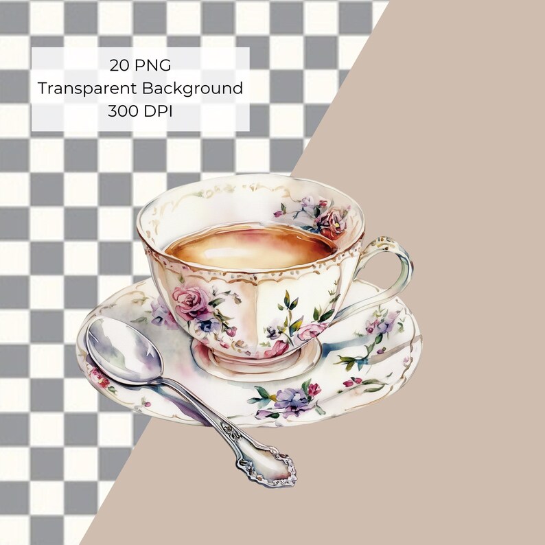 Watercolour Porcelain Teacups Clipart Collection 20 Beautiful Clipart ...