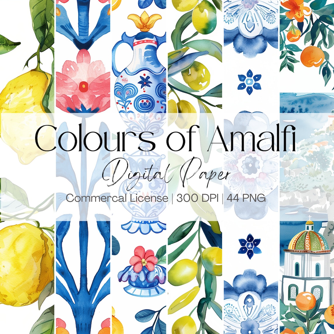 44 Digital Paper Amalfi Amalfi Seamless Pattern Amalfi Theme Lemon ...