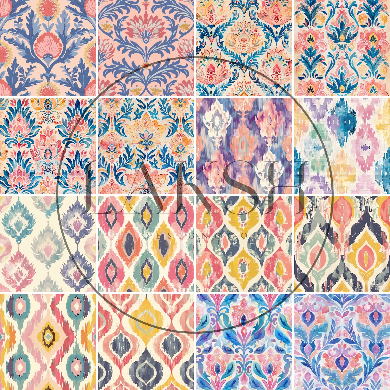 Indian Tile Pattern Collection, Ethnic Digital Papers (300 DPI) - Etsy