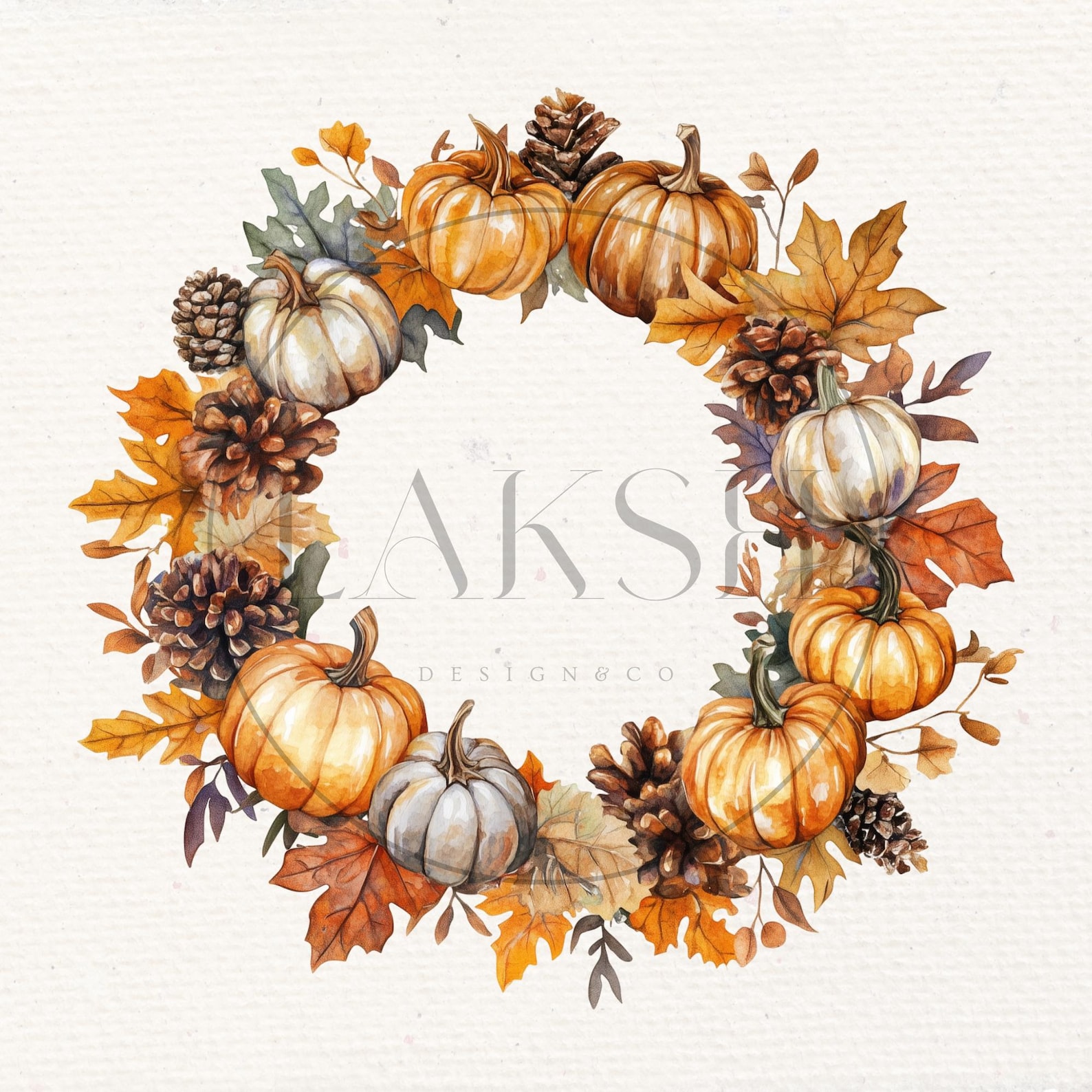 10 Watercolour Autumn Wreaths Clip Art | Autumn, Autumn Decor, Autumn ...