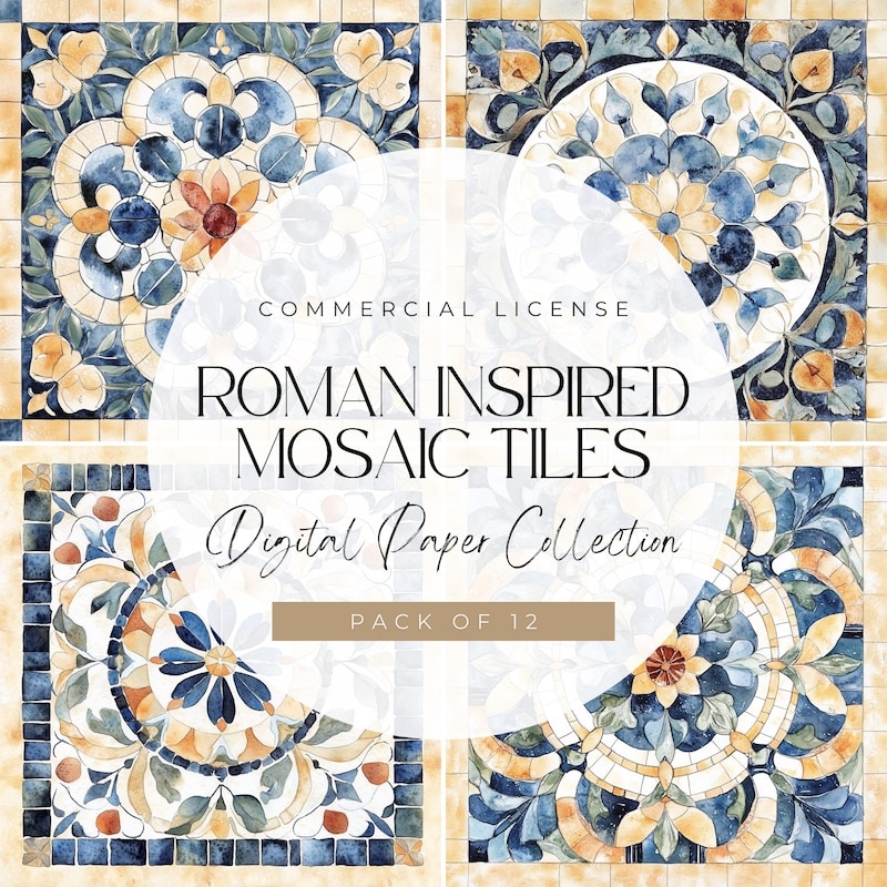 Roman Mosaic Paper - Etsy