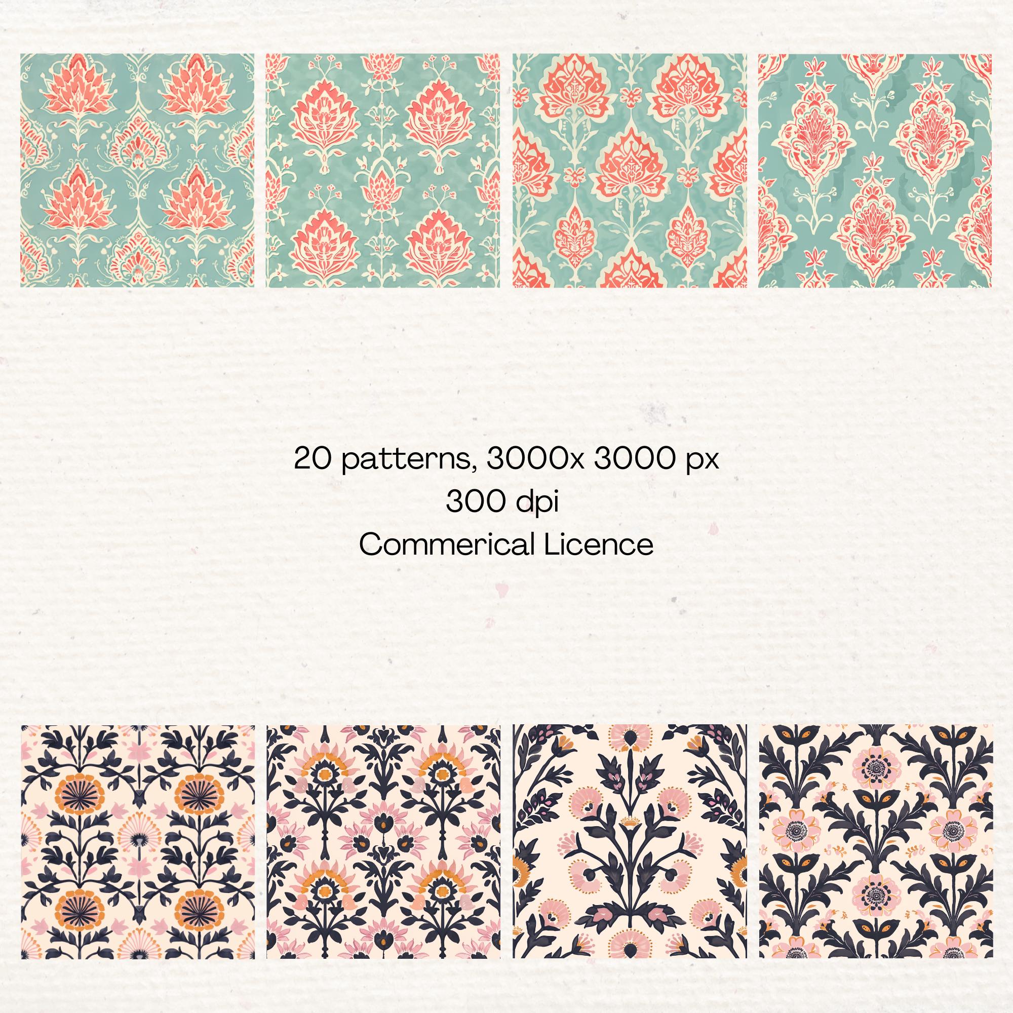 20 Indian Inspired Tile Digital Paper | Indian Background, Green and ...
