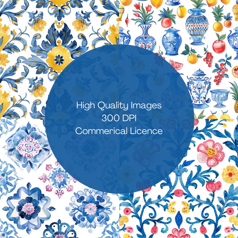 44 Digital Paper Amalfi | Amalfi Seamless Pattern | Amalfi Theme ...