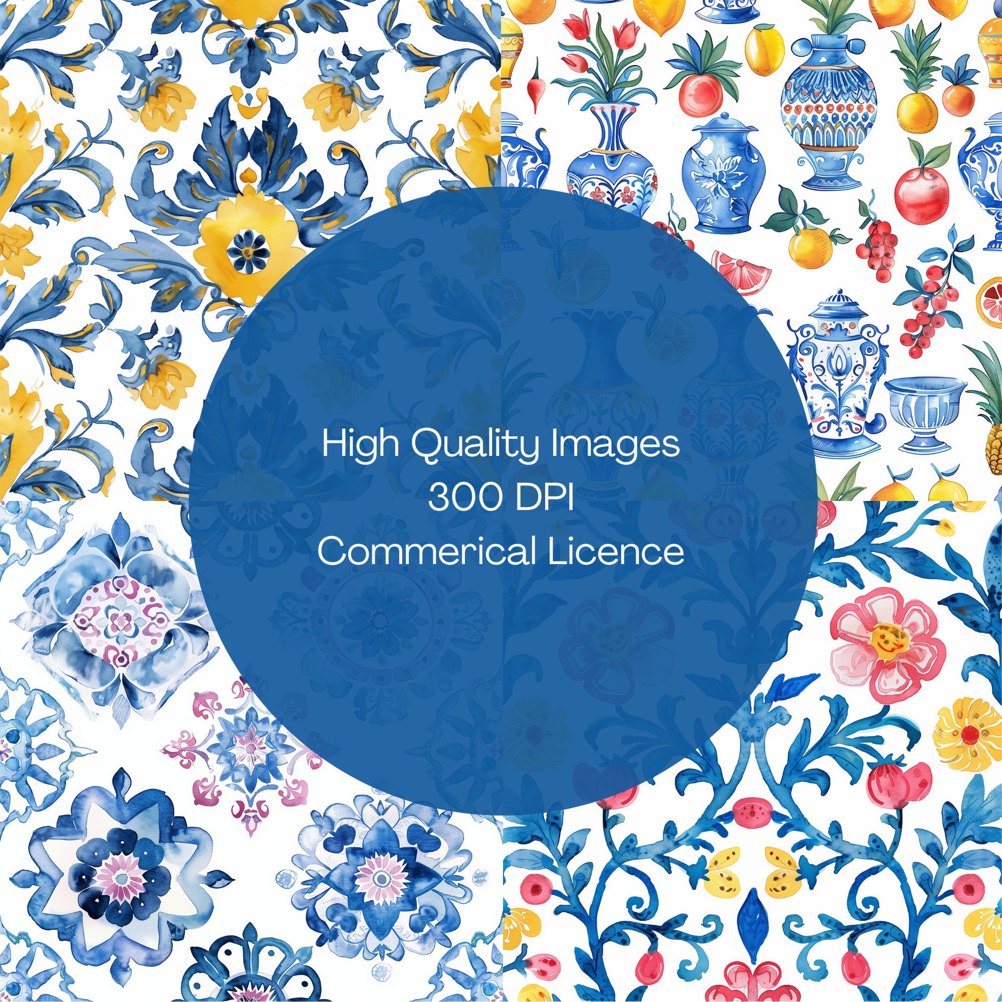 44 Digital Paper Amalfi | Amalfi Seamless Pattern | Amalfi Theme ...