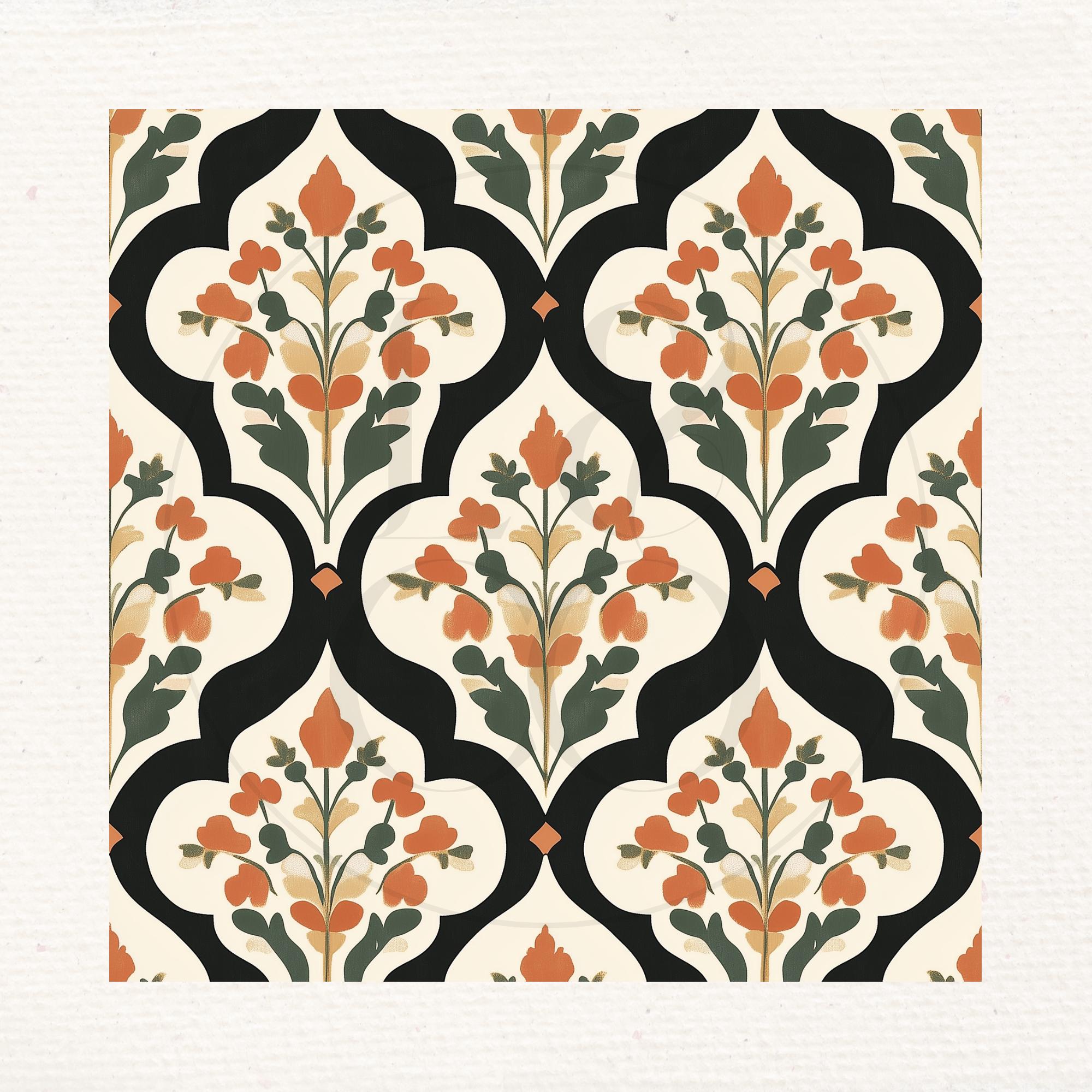 Mughal Floral Digital Paper | Indian Heritage Seamless Patterns (300 ...