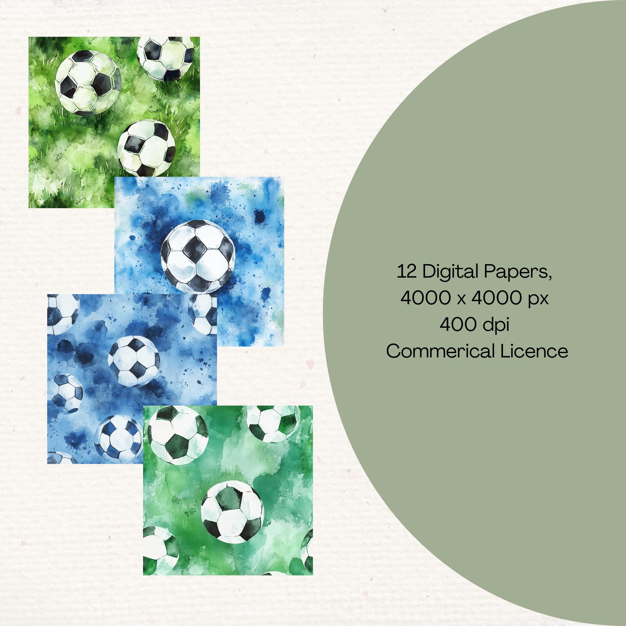 Watercolor Football Backgrounds | Seamless Sports Digital Paper (400 ...