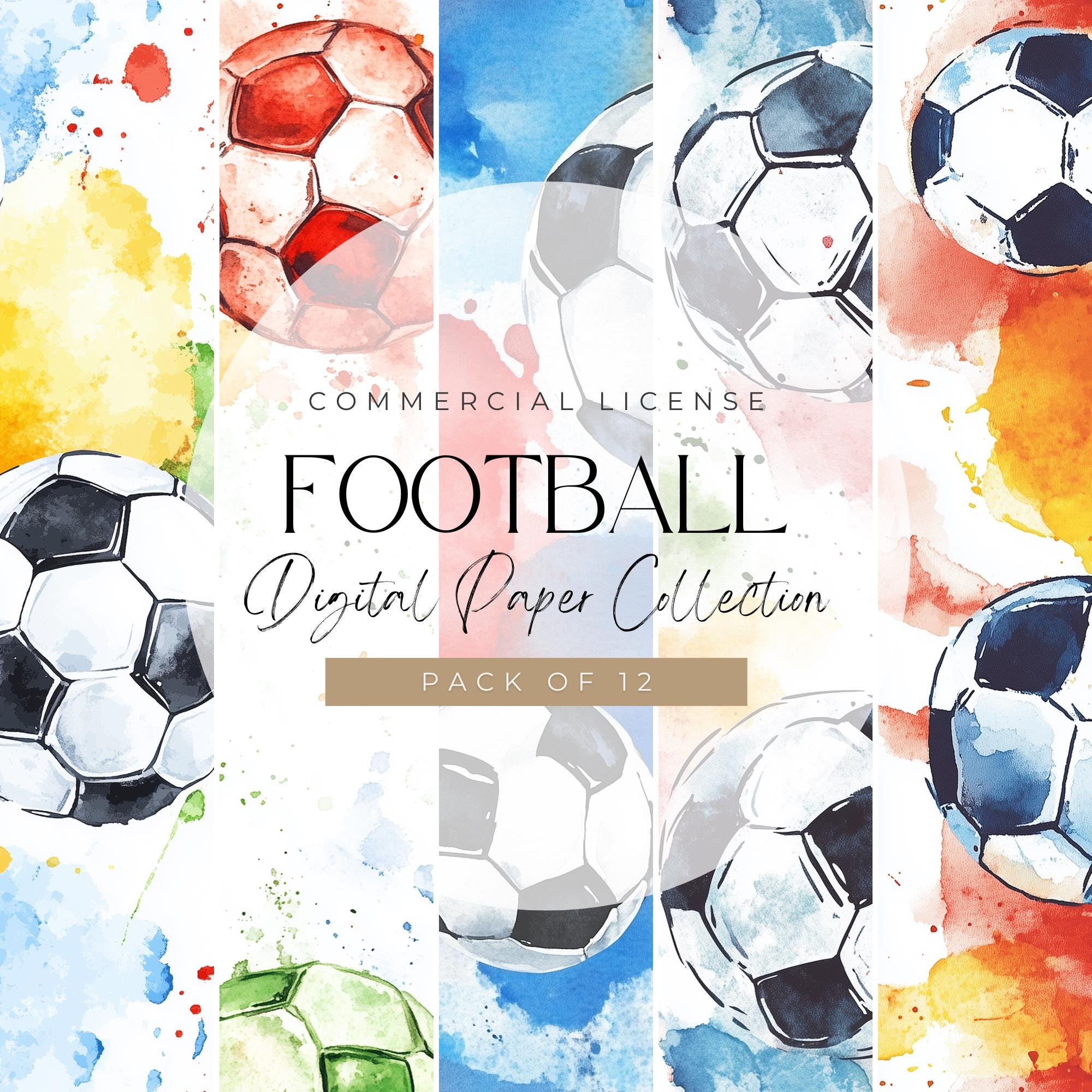 Watercolor Football Backgrounds | Seamless Sports Digital Paper (400 ...