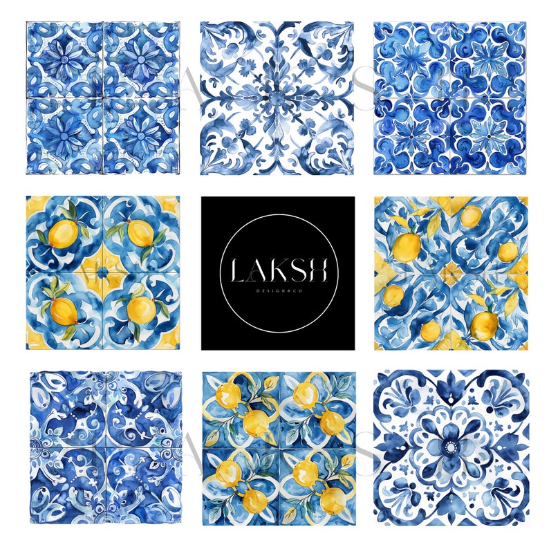 45 Amalfi Inspired Transparent Clip Art, Watercolor Lemons Clipart ...