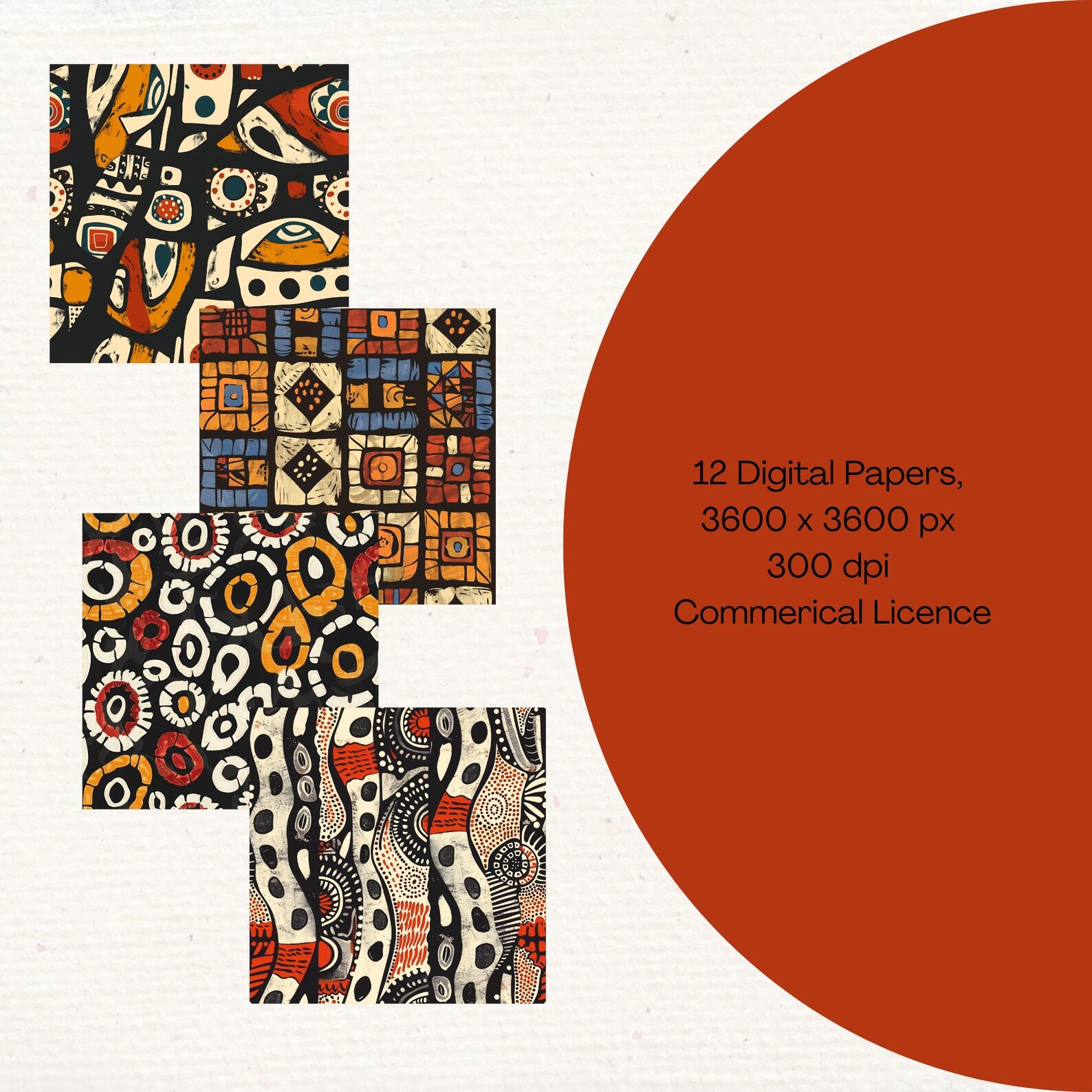 African Tribal Digital Paper - Seamless Ethnic Patterns (digital ...