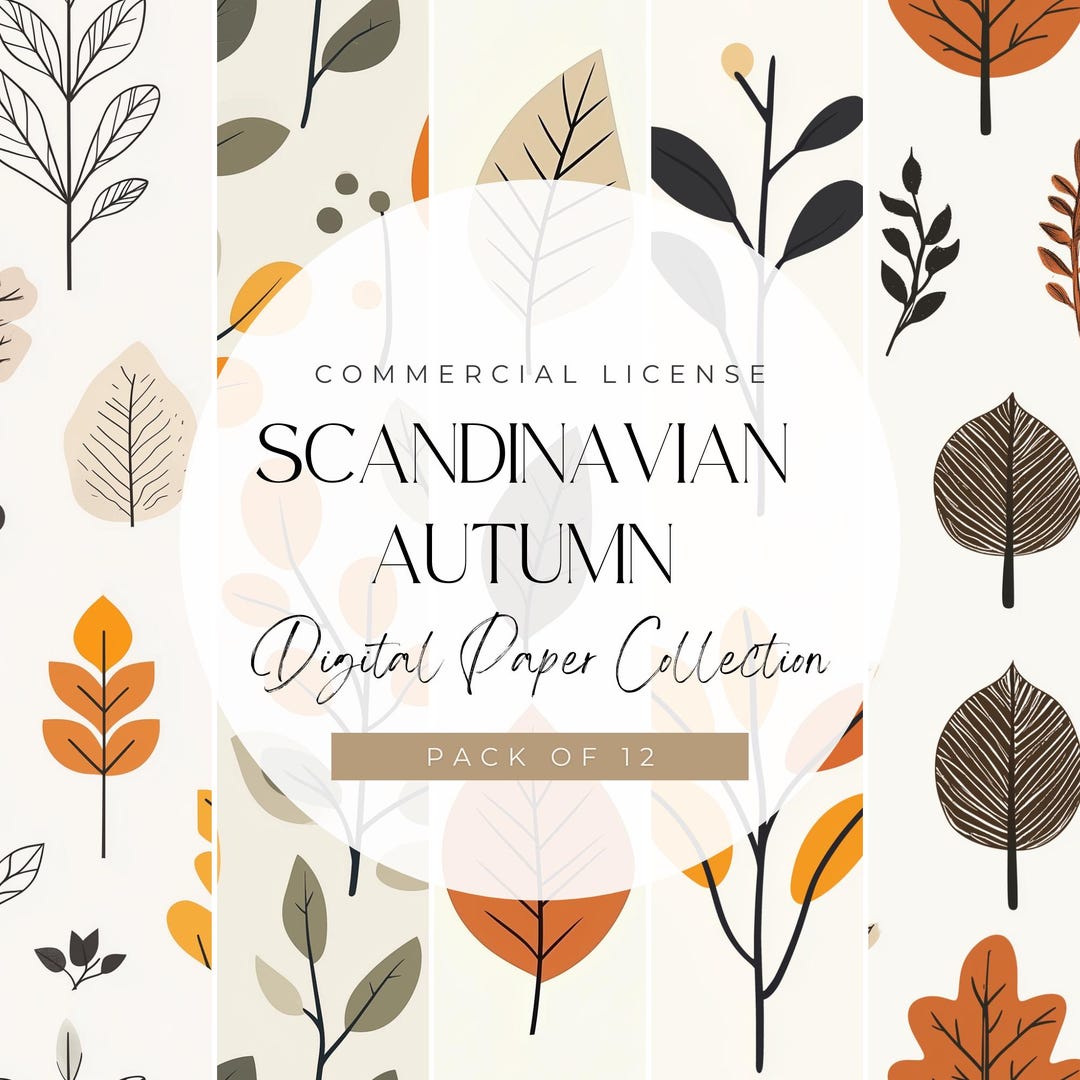 Scandinavian Autumn Seamless Wallpaper – 12 Cozy Nordic Fall Digital ...