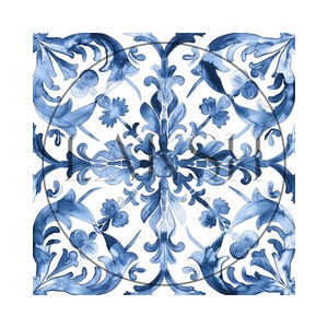 16 Amalfi Inspired Tile Pattern, Italian Tile Background, Blue and ...