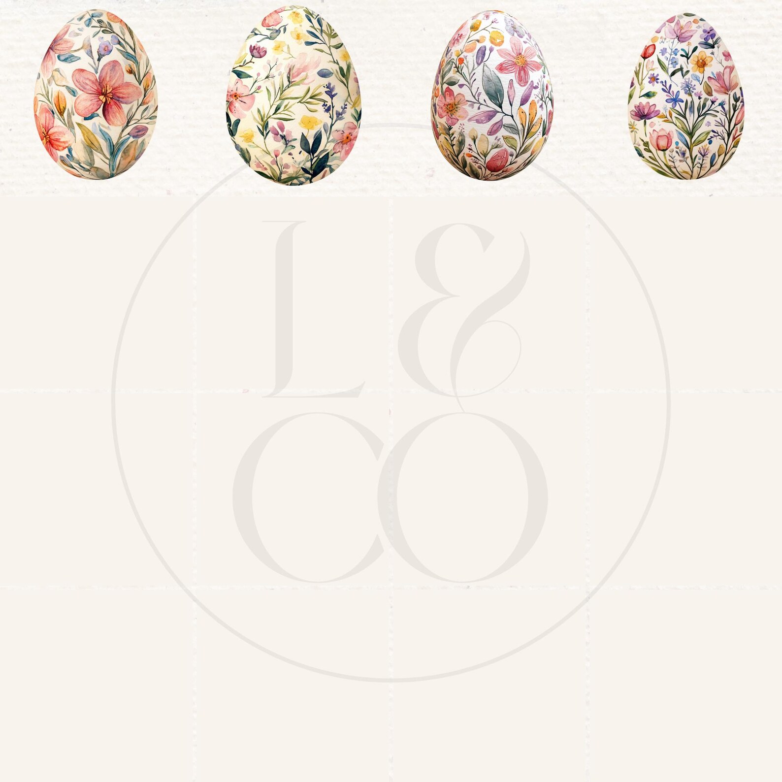 Watercolor Floral Easter Eggs Clipart | Spring PNG (commercial Use) - Etsy