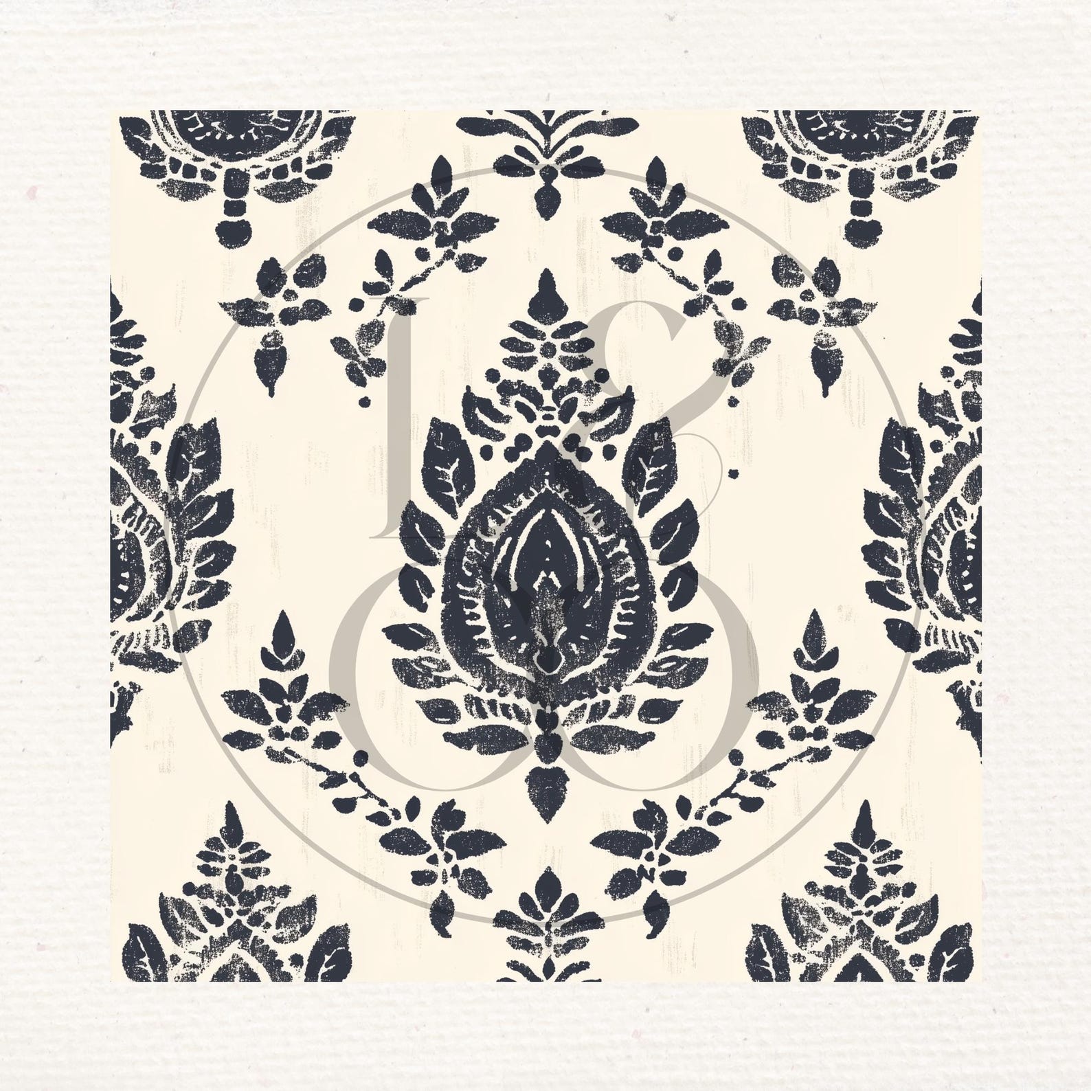 Neutral Indian Block Print Digital Paper - 24 Piece Scrapbook Set ...