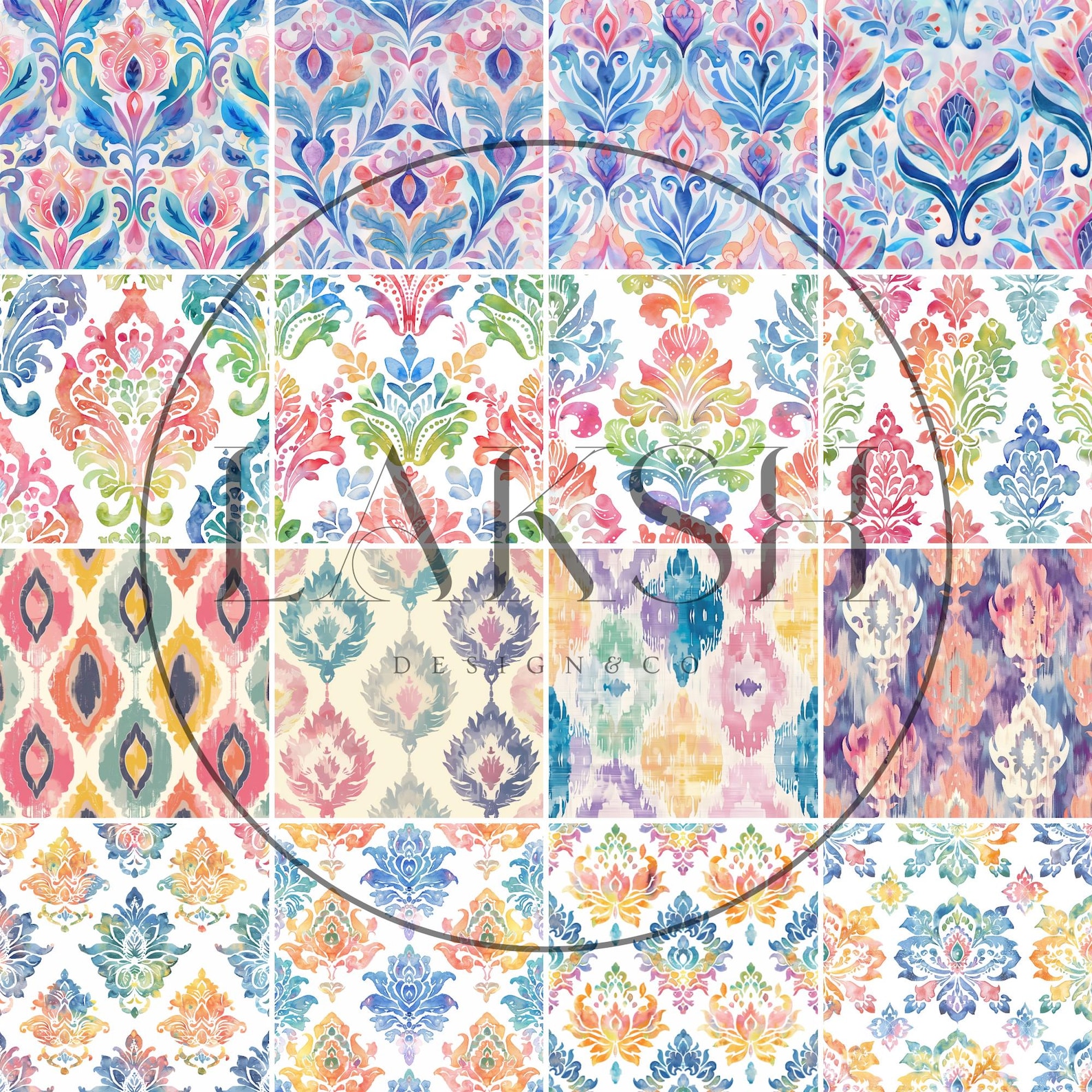 20 Indian Inspired Tile Pattern Collection, Colourful Indian Pattern ...