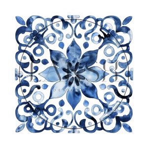 Amalfi Tile Pattern, Blue, Yellow, and Lemon Digital Paper (PNG) - Etsy