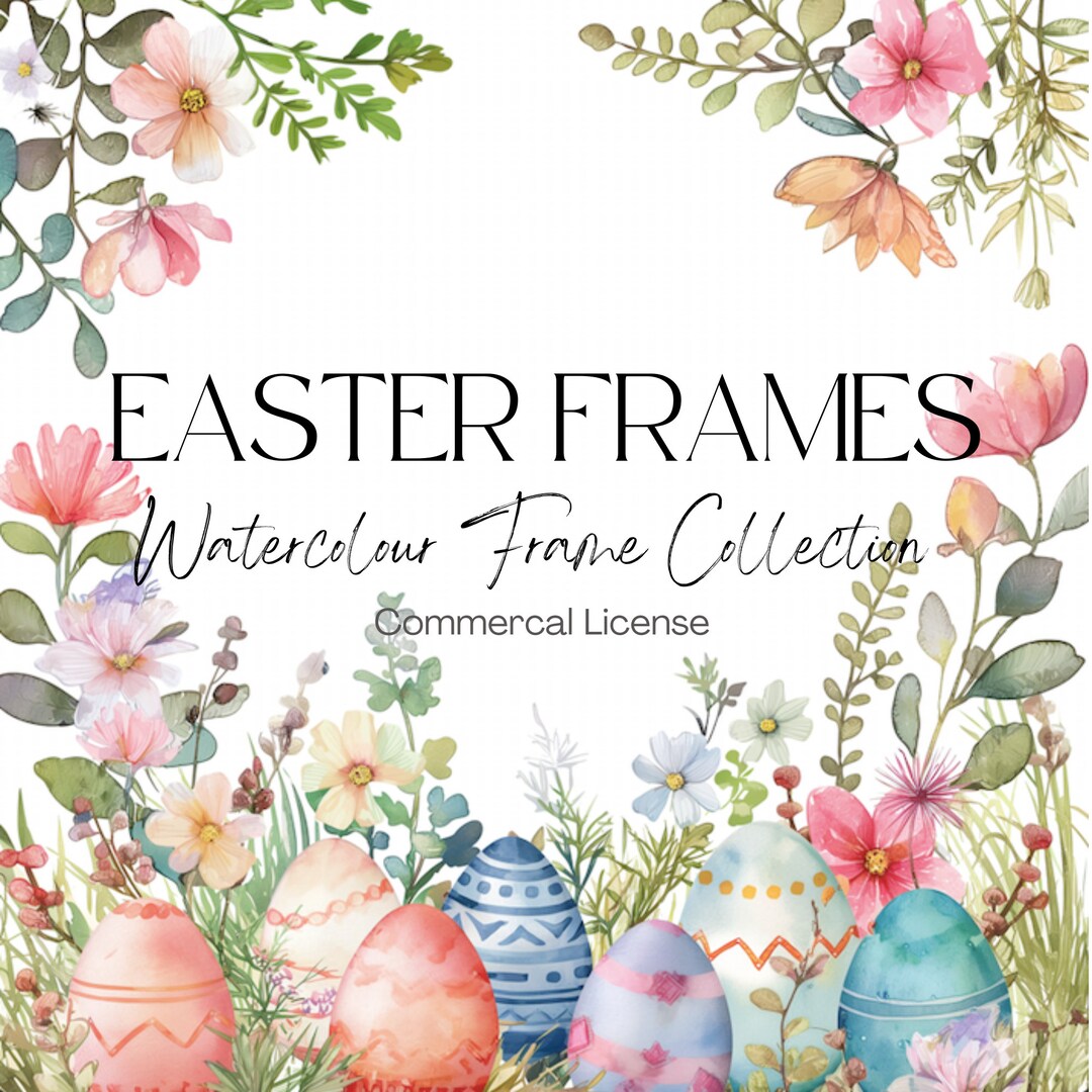 Easter Watercolor Floral Frames, Pastel Clip Art (digital Download) - Etsy