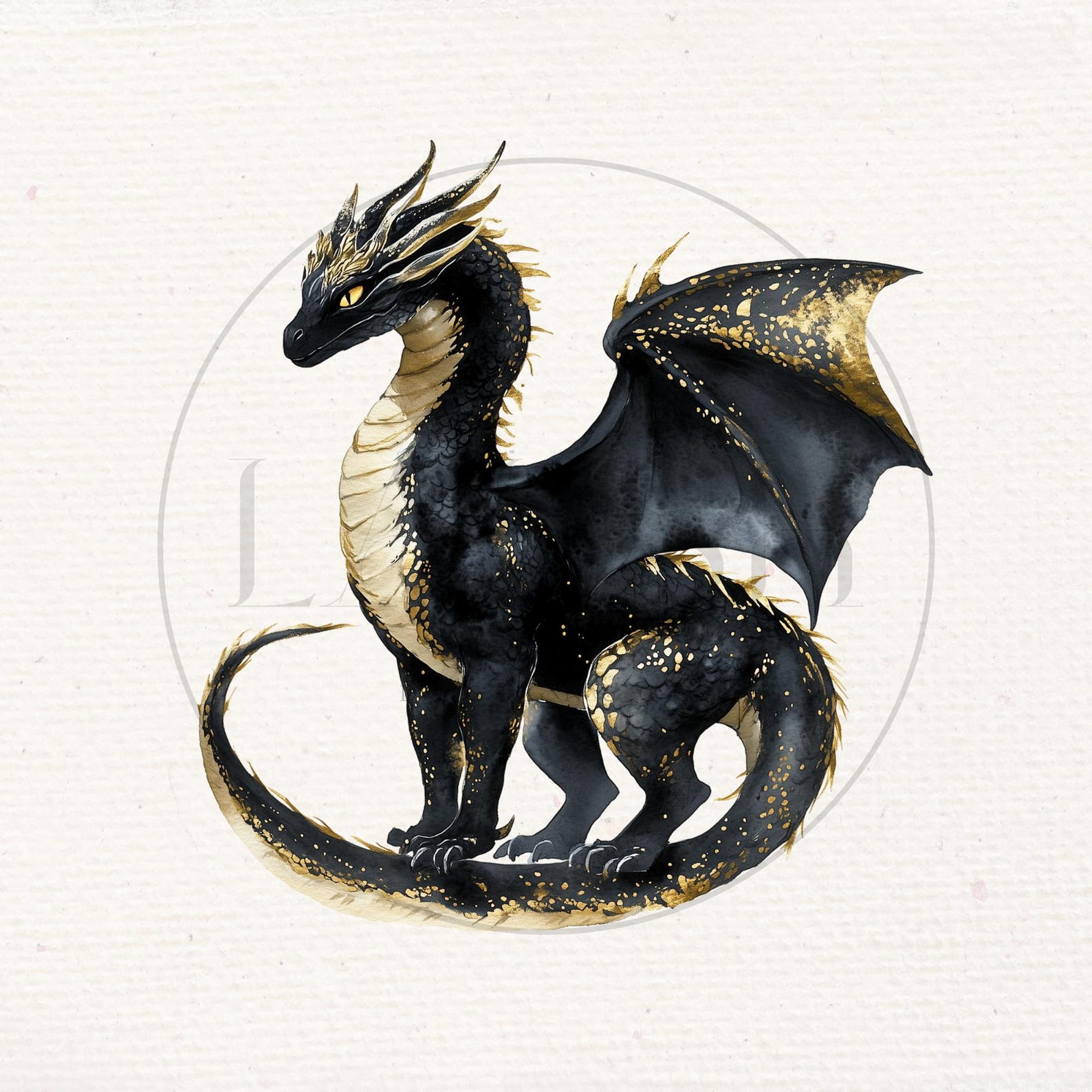 18 Dragon Clip Art Collection | Black, Gold, Bronze Dragons | Mystical ...