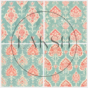 20 Indian Inspired Tile Digital Paper | Indian Background, Green and ...