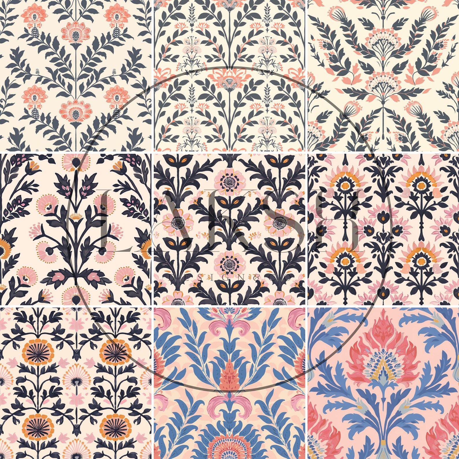 Indian Tile Pattern Collection, Ethnic Digital Papers (300 DPI) - Etsy
