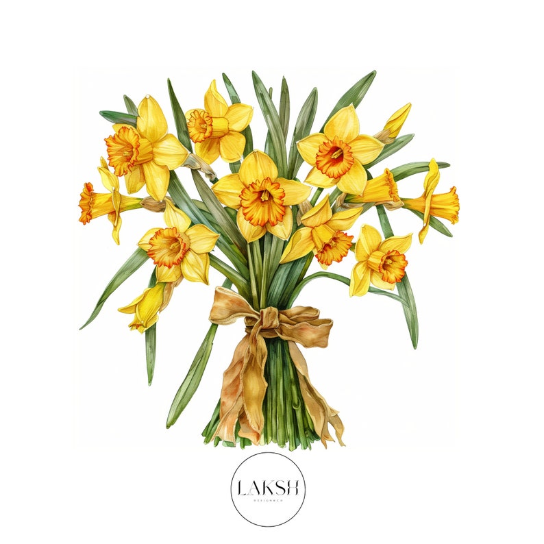 March Birth Flower | Daffodils & Jonquils | Flower Clip Art | March ...