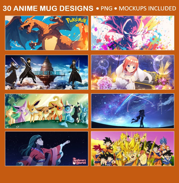 40+ Anime Mug Design With Mockup - Etsy