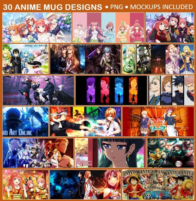 40+ Anime Mug Design With Mockup - Etsy