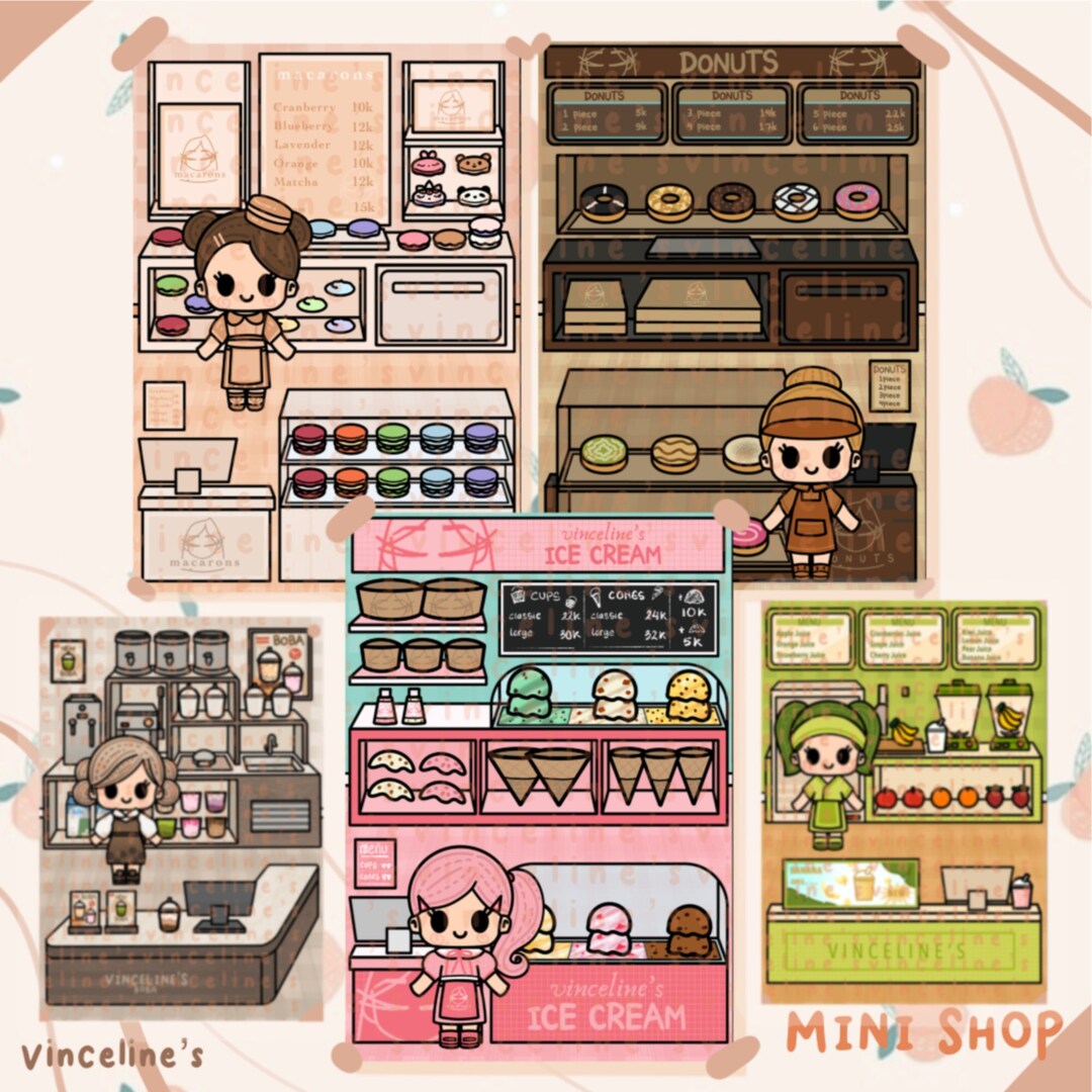 Vincelines Paper Doll mini Shop Printable Digital Download - Etsy