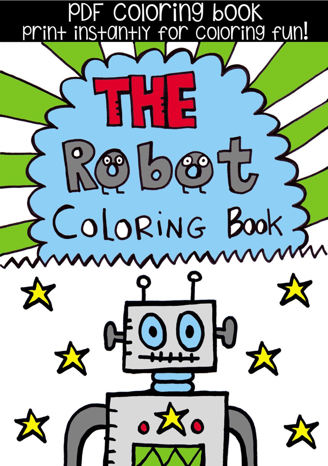 PDF the Robot Coloring Book for Kids Robots Boys Kids - Etsy