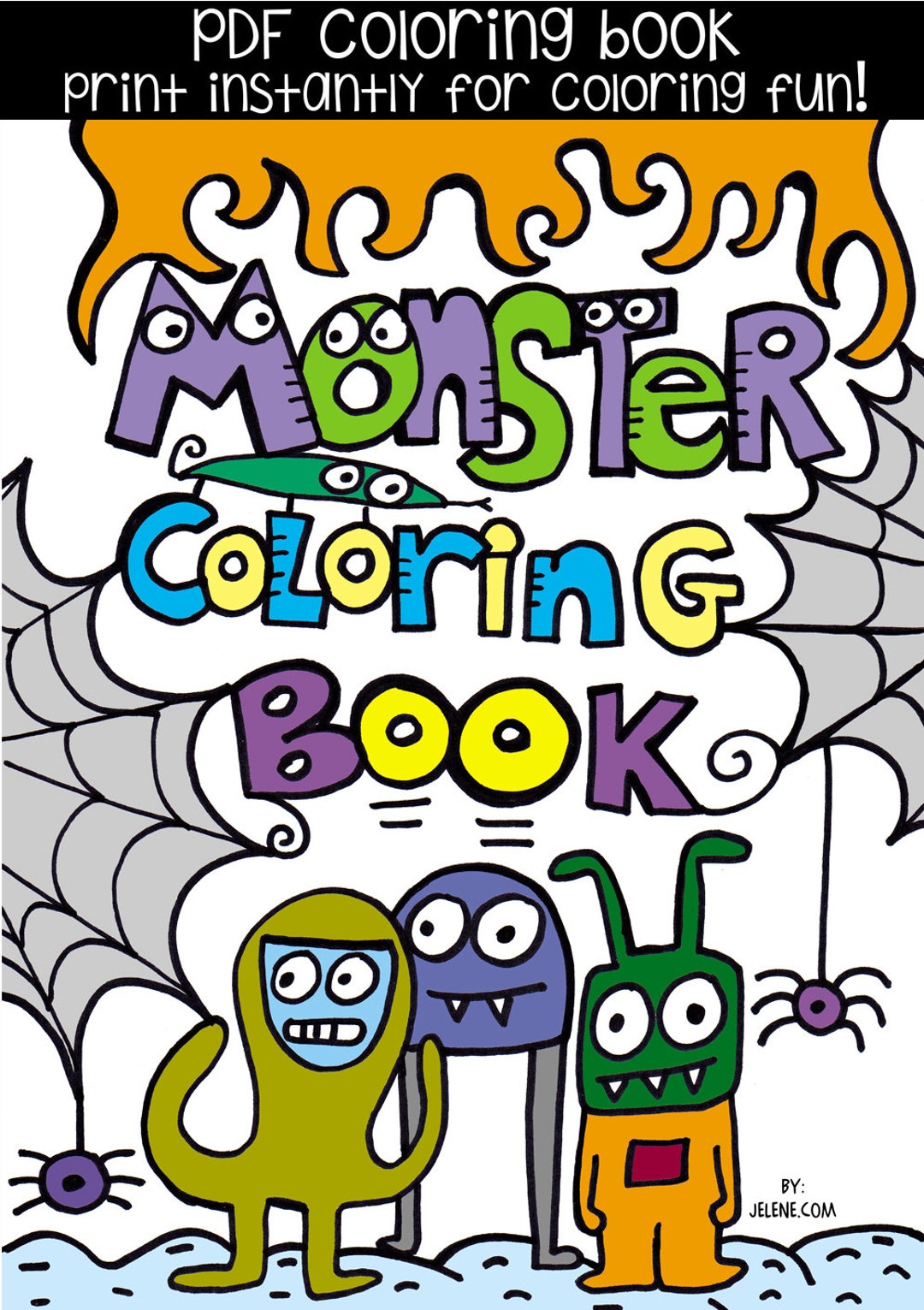 PDF Printable Digital Version Pop Art Monster Coloring Book - Etsy