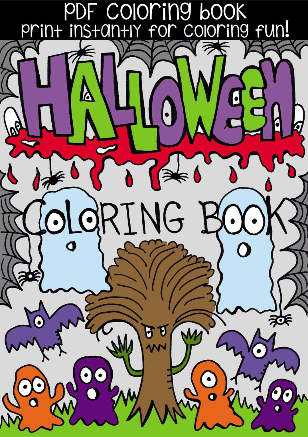 PDF Printable Digital Halloween Coloring Book - Etsy