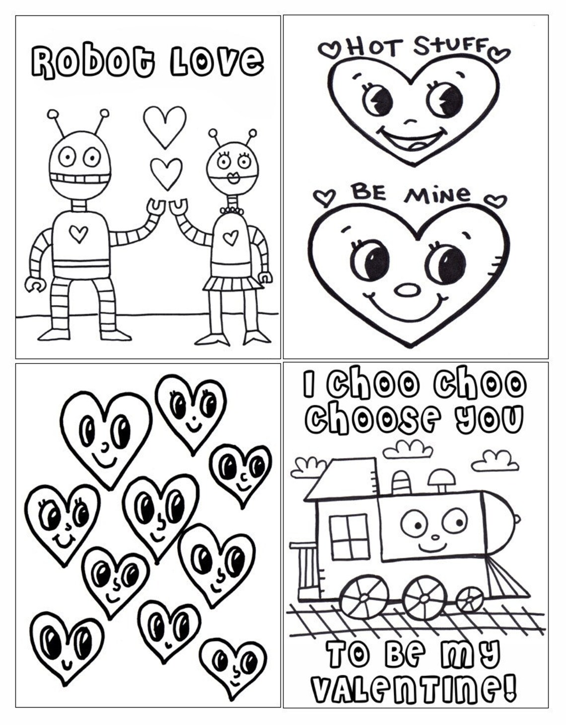 PDF Printable Digital Coloring Book Valentines Day - Etsy