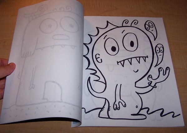 PDF Printable Digital Version Pop Art Monster Coloring Book - Etsy