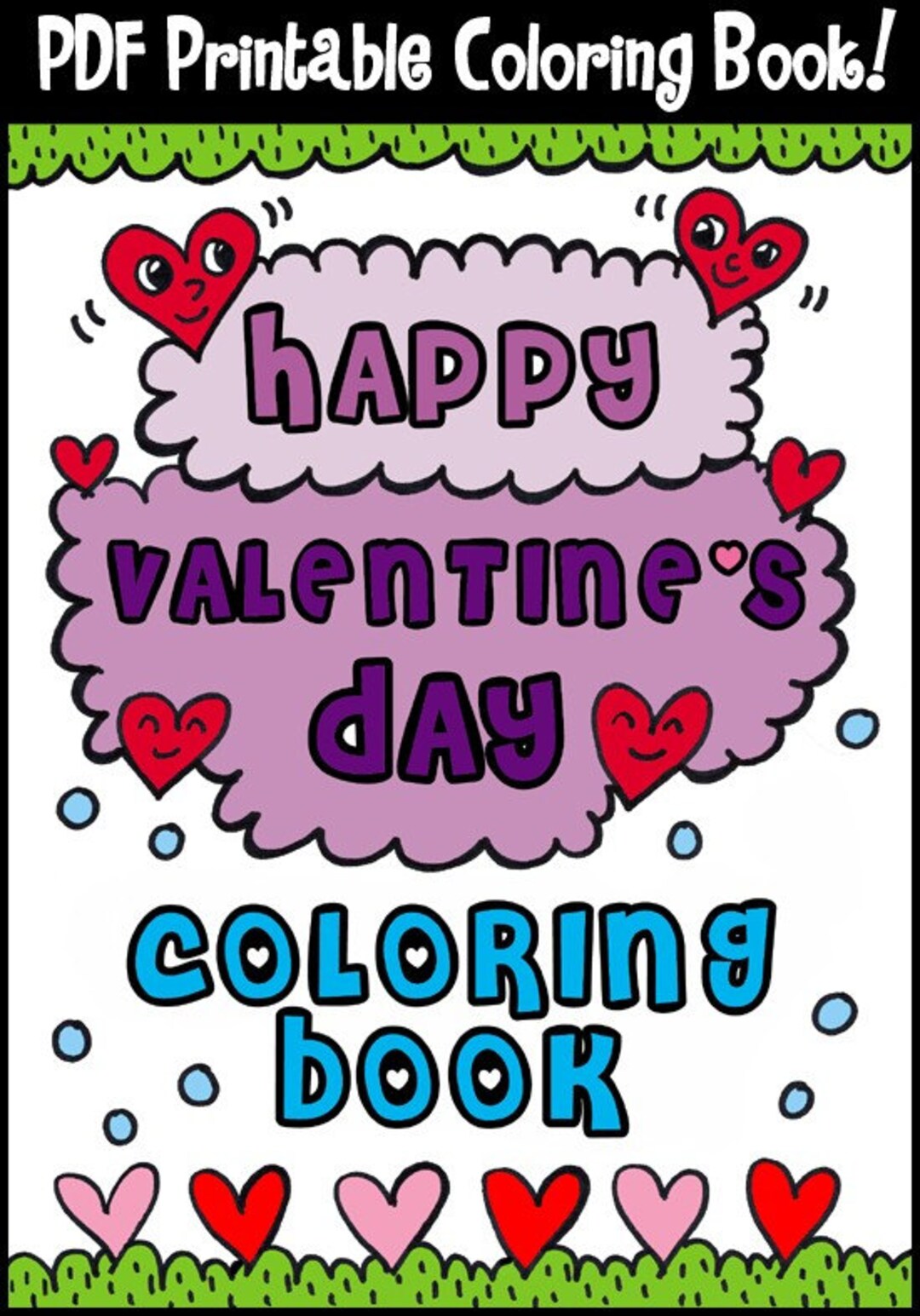 PDF Printable Digital Coloring Book Valentines Day - Etsy