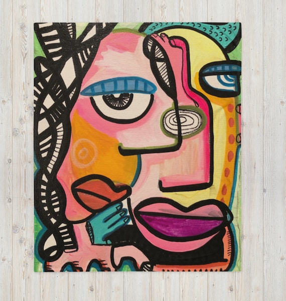 Green With Envy Funky Face Modern Design by Jelene Super - Etsy