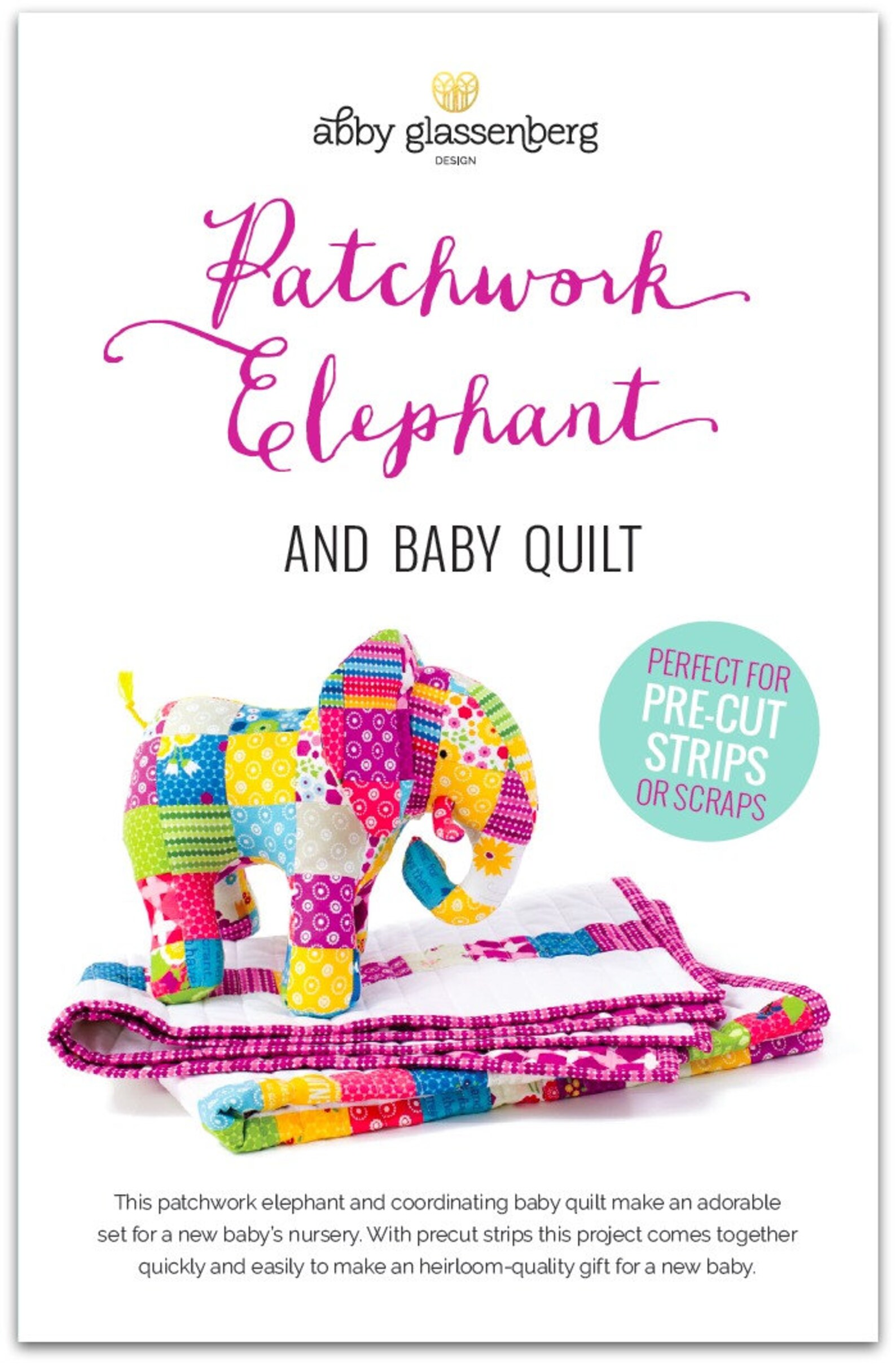 Patchwork Elephant and Baby Quilt - PDF Sewing Pattern With Step-by ...