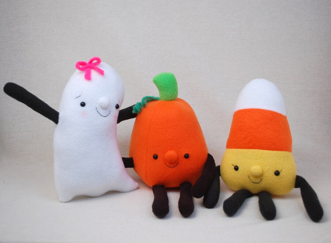 Halloween Cuties 3 Plush Toys to Sew - Ghost, Pumpkin, and Candy Corn ...