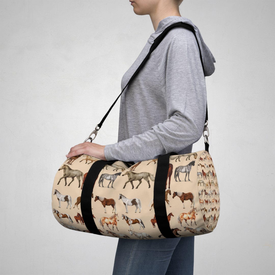 Horse Print Duffel Bag, Equestrian Gym Bag, Western Horse Travel Bag ...