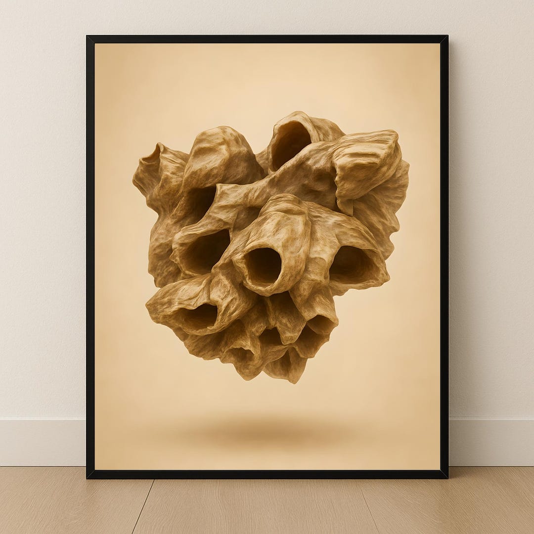 Barnacle Wall Art – Rustic Coastal Texture Print in Beige | Ocean ...