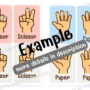 Rock Paper Scissors Flashcards – Printable Game Cards for Kids (digital ...
