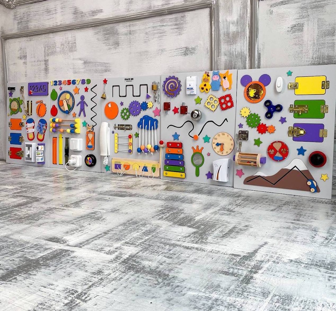 Wall Mounted Sensory Large Busy Board With LED Light,montessori ...