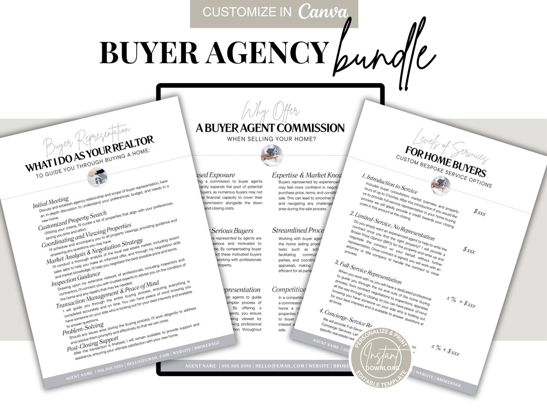 Realtor Buyer Agency Presentation: Commission Menu/services (canva ...