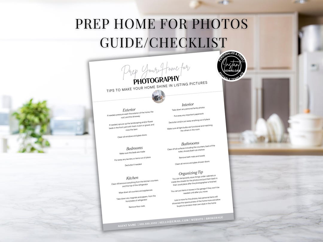 Listing Presentation, Prep Your Home for Photography, Seller Checklist ...