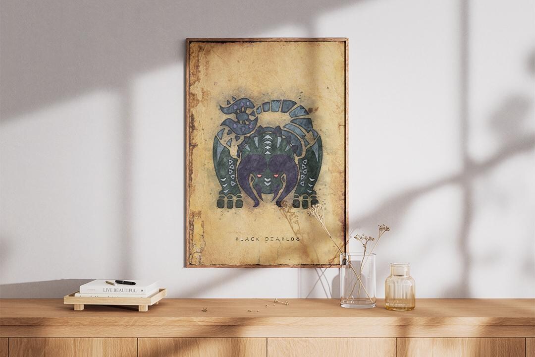 Monster Hunter - Black Diablos - Monster Journal Sketch - Instant ...