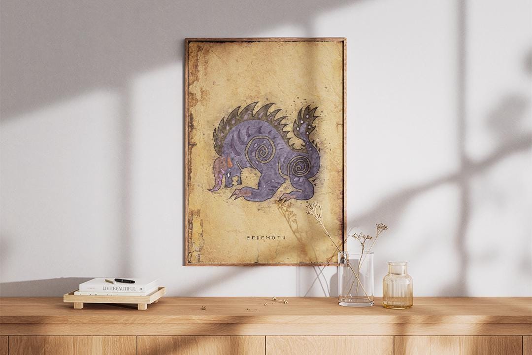 Monster Hunter - Behemoth - Monster Journal Sketch - Instant Download - Multiple Sizes - Etsy