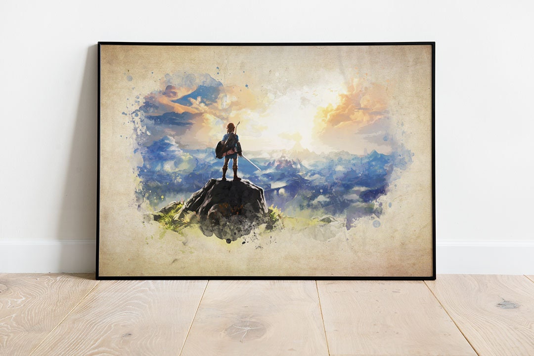 Zelda - Breath of the Wild - Abstract Watercolor Poster - Instant ...