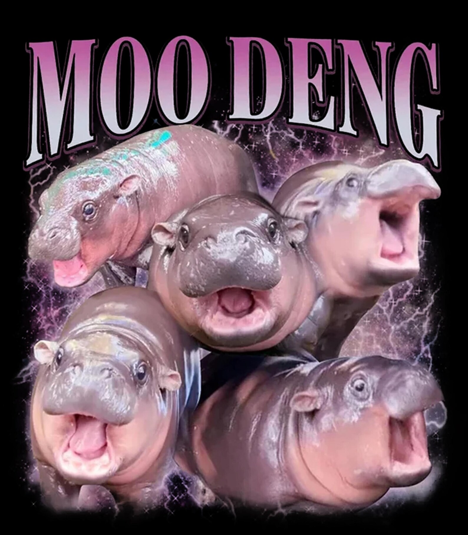 Moo Deng Bootleg Rap PNG, Vintage 90s Graphic PNG, Cute Moo Deng PNG ...