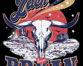 Zach Bryan PNG, Western Bull Skull Png, Western Sublimation, Country ...