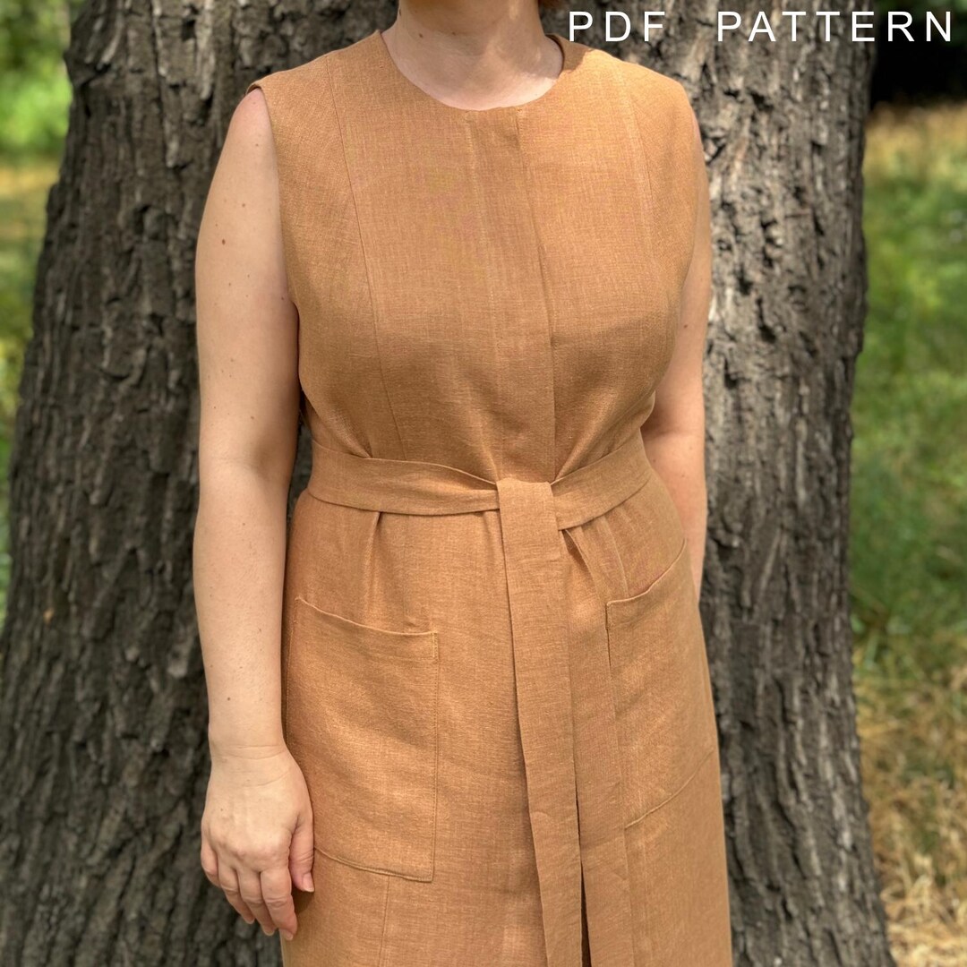 Midi Sheath Dress Sewing Pattern – Summer & Spring Dress With Pockets ...